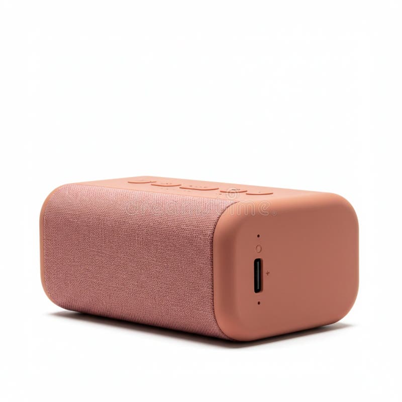 Rectangular Portable Speaker with a Pink Fabric Covering. the Design ...