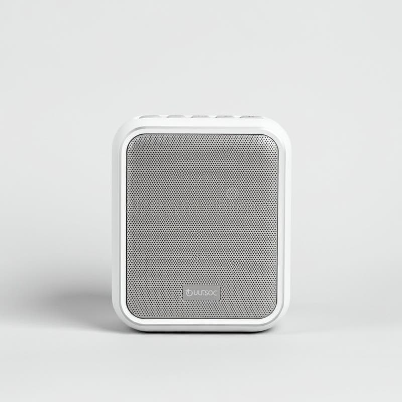 Rectangular Portable Speaker with a Sleek White Casing and a Gray ...