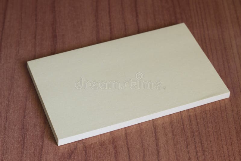 Rectangular Post it in Wood Table Stock Photo - Image of memory, blank ...
