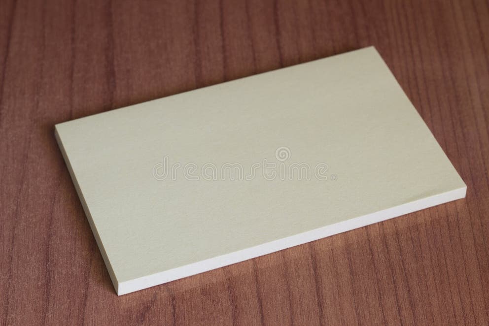 Rectangular Post it in Wood Table Stock Photo - Image of memory, blank ...
