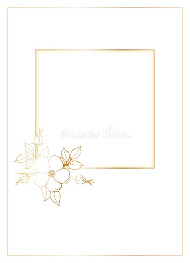 Rectangular Postcard Template with a Square Frame in the Center ...