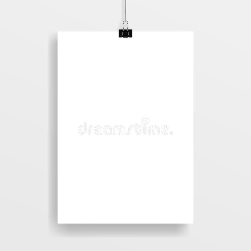 Rectangular Poster, Fastened with a Black Paper Clip. Stock ...