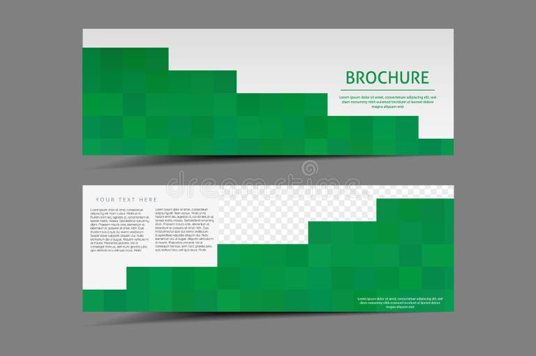 Green Template Vector Flyer Mosaic Abstract. Rectangular Printable ...
