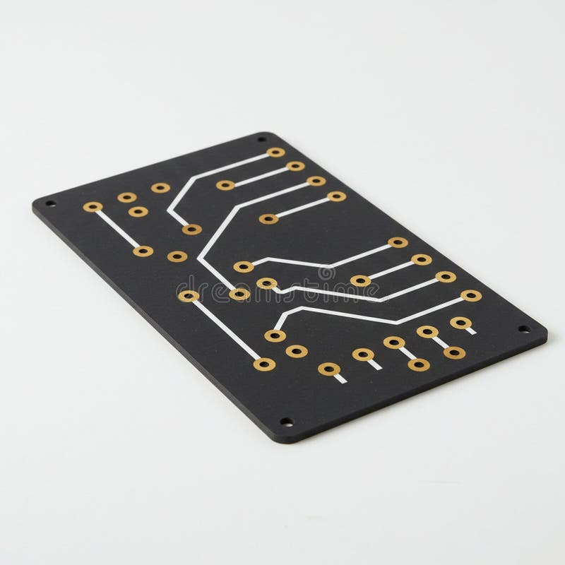 Rectangular Printed Circuit Board (PCB) Featuring a Black Substrate ...