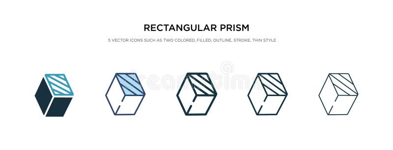 Two Color Rectangular Prism Volume Vector Icon from Shapes Concept ...