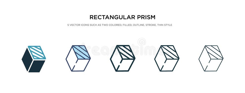 Rectangular Prism Icon in Different Style Vector Illustration. Two ...
