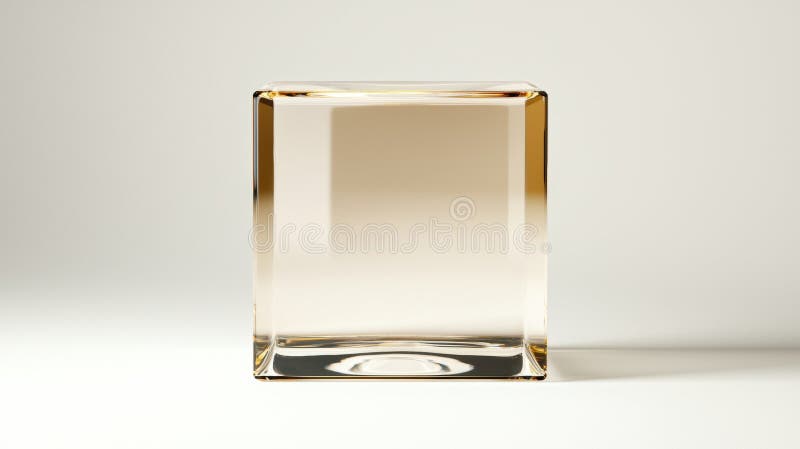 A Rectangular Prism Made of Clear Glass Sits on a White Surface. Stock ...