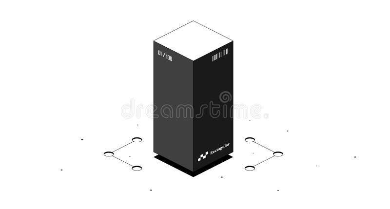 Rectangular Prism Mathematical Figure. Black and White Isometric 3d ...