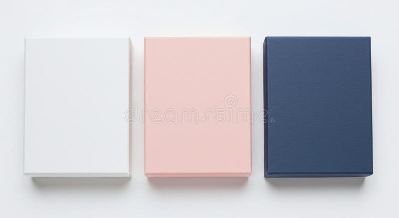 Rectangular Product Boxes Mockup in White, Pink, and Navy Blue ...