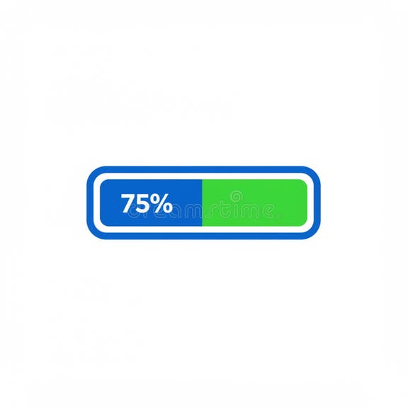 A Rectangular Progress Bar Displaying 75 Completion. the Bar is ...