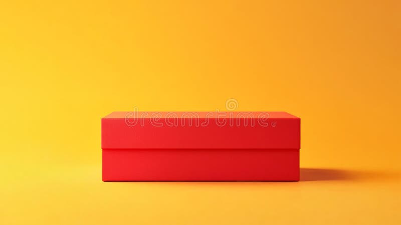 Rectangular Red Box Packaging Mockup with Glowing Orange Background for ...