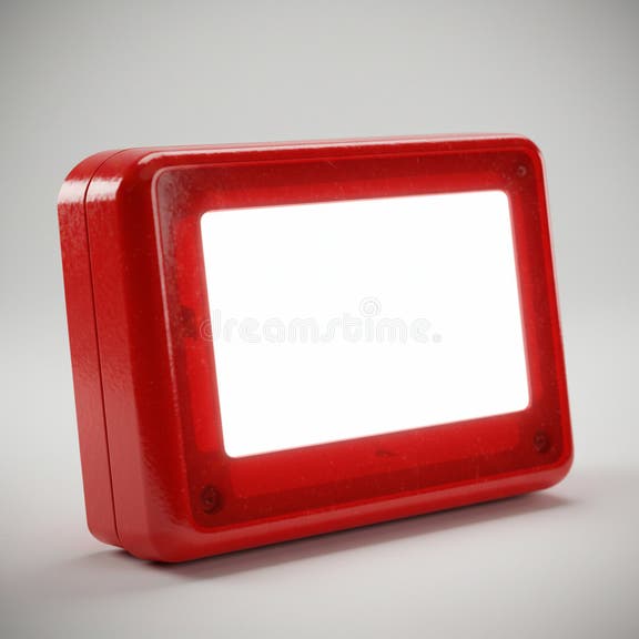 Rectangular, Red Plastic Casing with Beveled Edges on a White ...