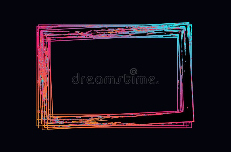 Rectangular Retro Frame Template with Grunge Pattern. Stock ...