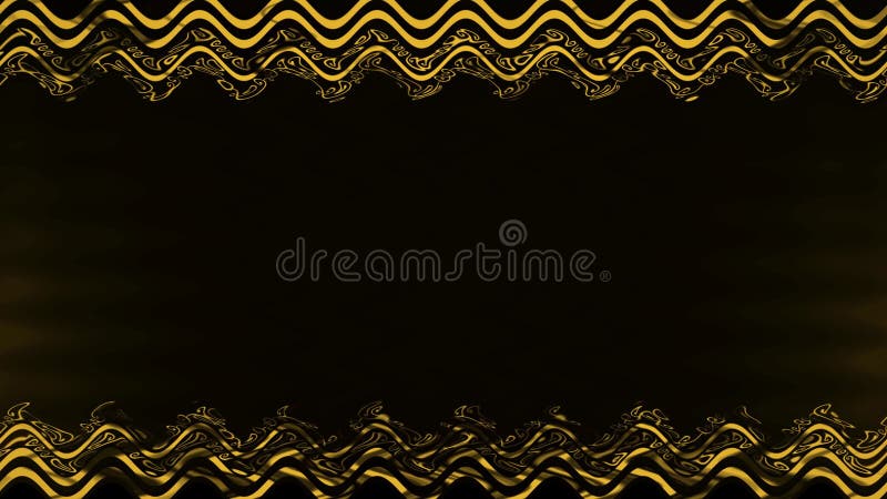 Rectangular Richly Decorated, Wavy Neon Glowing Gold Square Frame ...