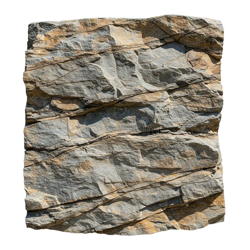 Rectangular Rock with Visible Stratification and Jagged Edges. the ...