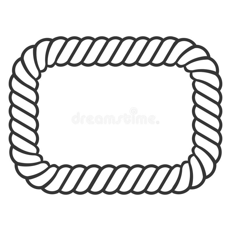 Rectangular Rope Frame Border, Cord Thread Cable Twine Frame Stock ...