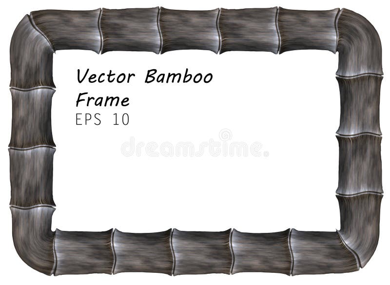 Rectangular Rotund Bamboo Frame Stock Vector - Illustration of bamboo ...