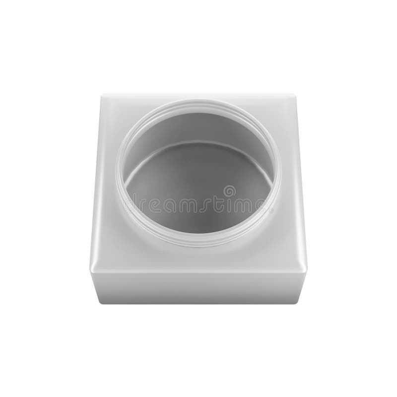 Rectangular Rounded Lid Cream Jar 3D. Stock Illustration - Illustration ...