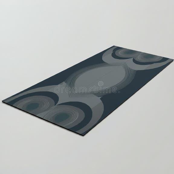 Rectangular Rug Featuring an Abstract Pattern with Layered Oval and ...