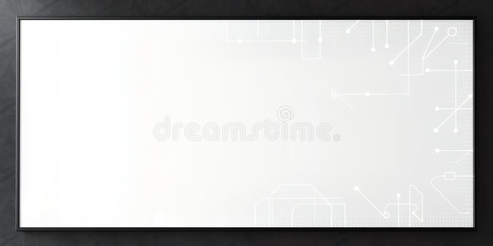 A Rectangular Screen with a Black Frame Displaying a White Surface with ...