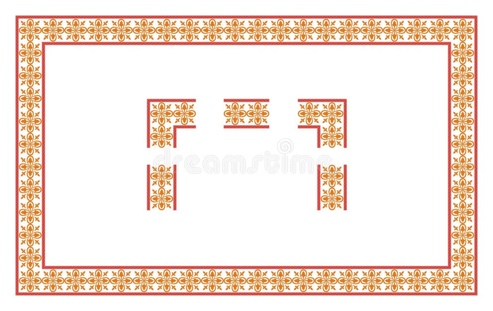 Rectangular Seamless Ornamental Border with Frame Corners in Islamic ...