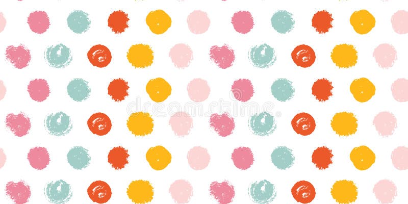 Rectangular Seamless Pattern with Colorful Points in a Row. Flat Vector ...