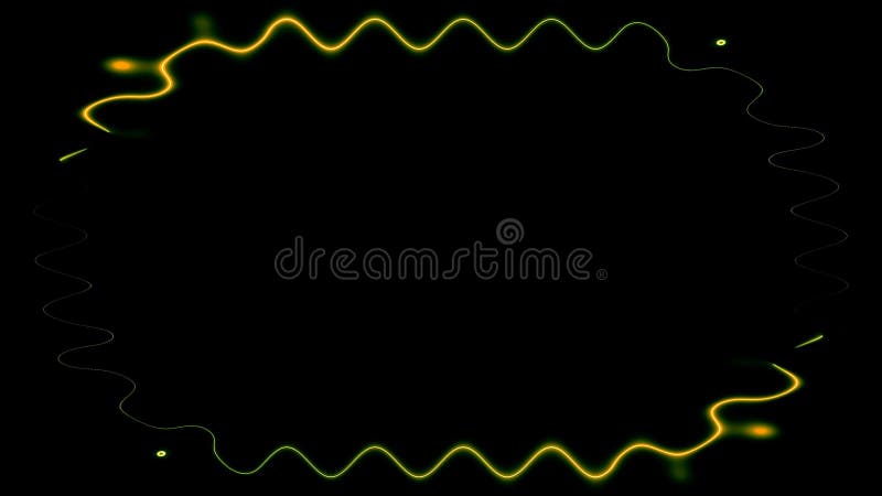 Rectangular Semicircular All Wavy Horizontal Frame with Moving Neon ...
