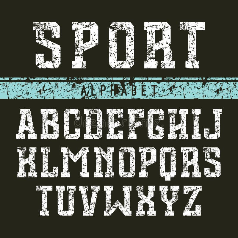 Rectangular Serif Font in the Style of College Stock Vector ...