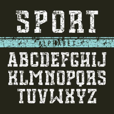 Rectangular Serif Font in the Style of College Stock Vector ...