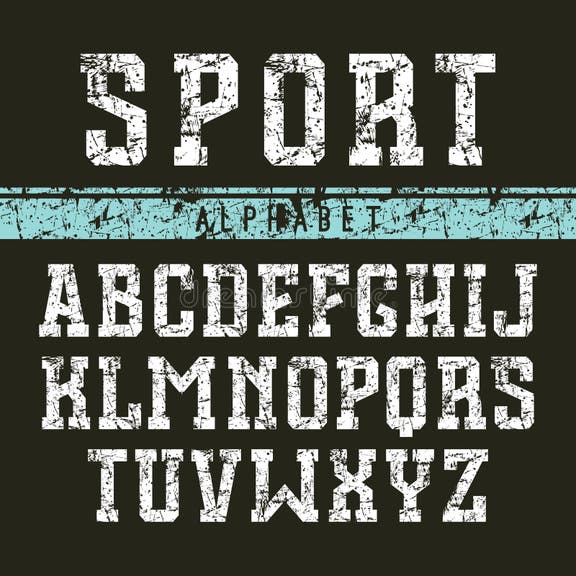 Rectangular Serif Font in the Style of College Stock Vector ...