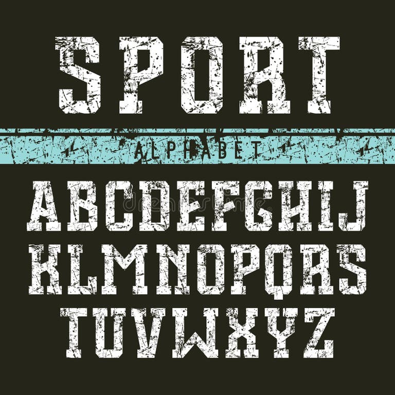 Rectangular Serif Font in the Style of College Stock Vector ...