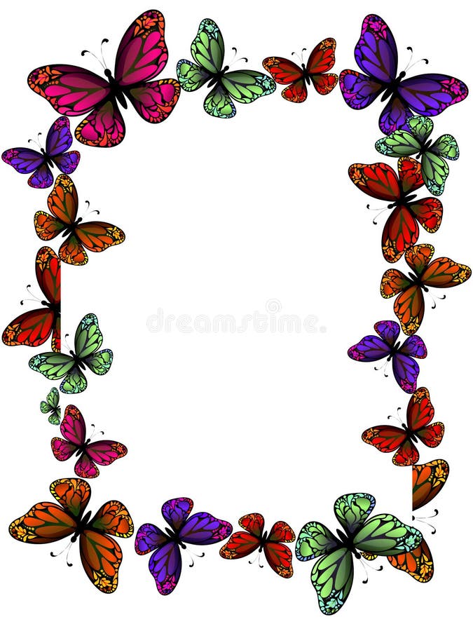 Butterfly Rectangular Frame Stock Vector - Illustration of design ...