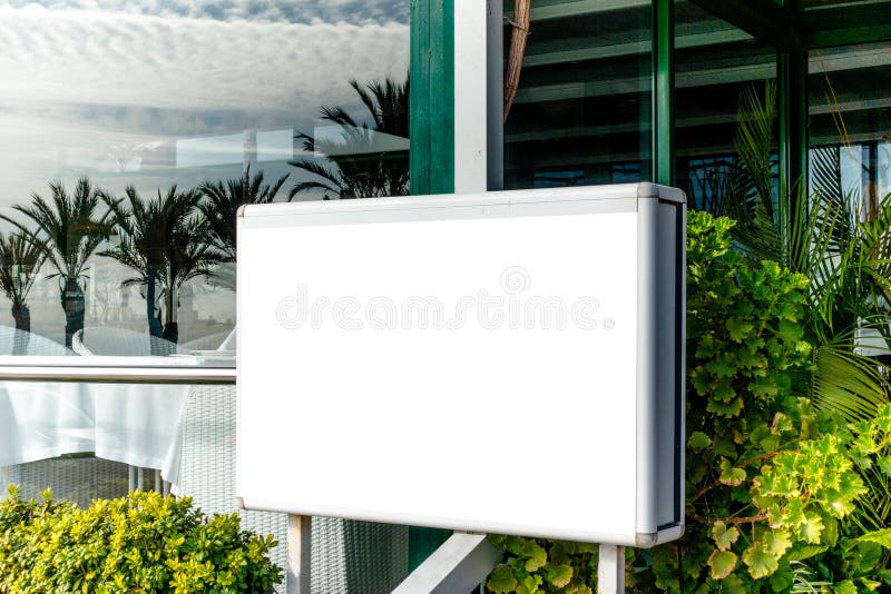 Rectangular Shape Mock Up Signboard of Cafe or Restaurant Stock Image ...
