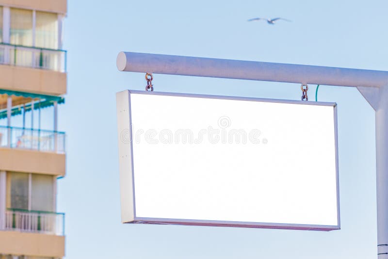 Rectangular Shape Mock Up Signboard Stock Image - Image of display ...