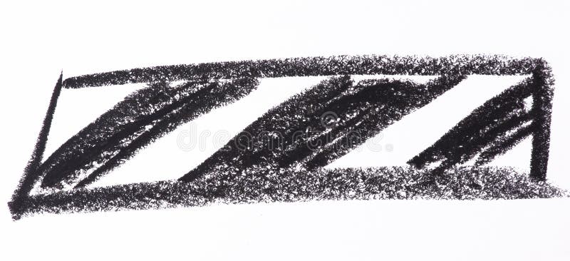 Rectangular Shape Outlined and Filled with Thick, Diagonal Black Crayon ...
