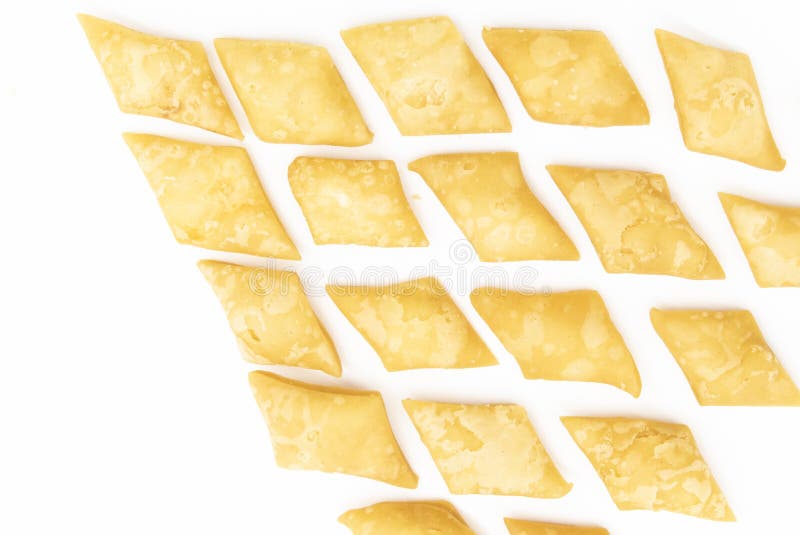 Rectangular Shape Salty Biscuits Isolate on White, Top View Stock Photo ...