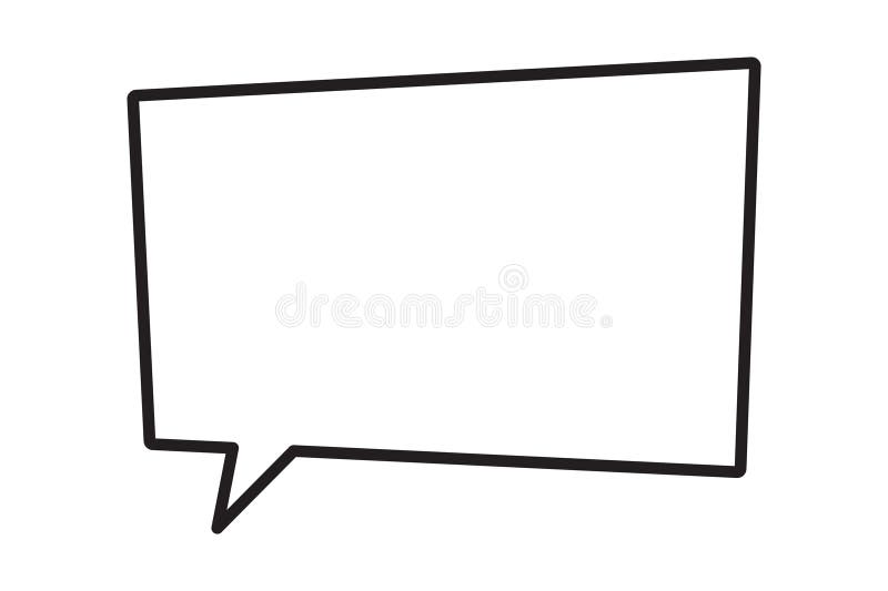 Rectangular Shape Speech Bubble. Rectangular Text Frame in Line Style ...