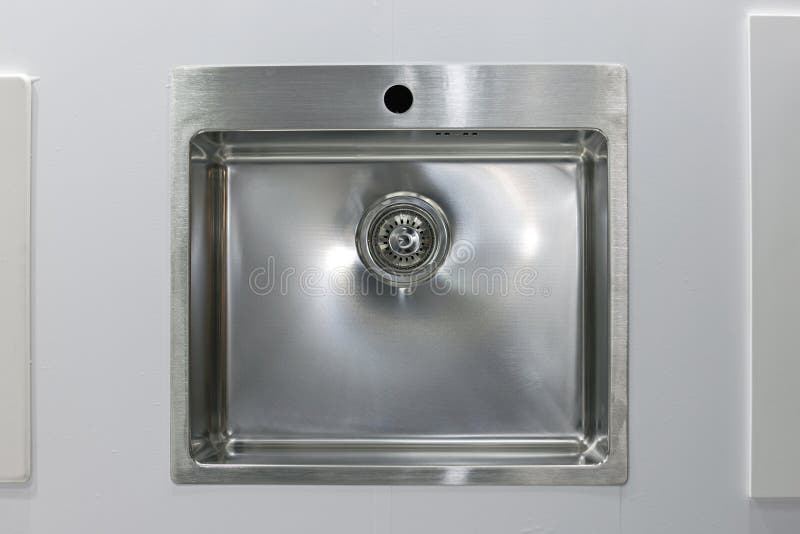 Stainless Steel Kitchen Sink Stock Photo - Image of shape, kitchen ...