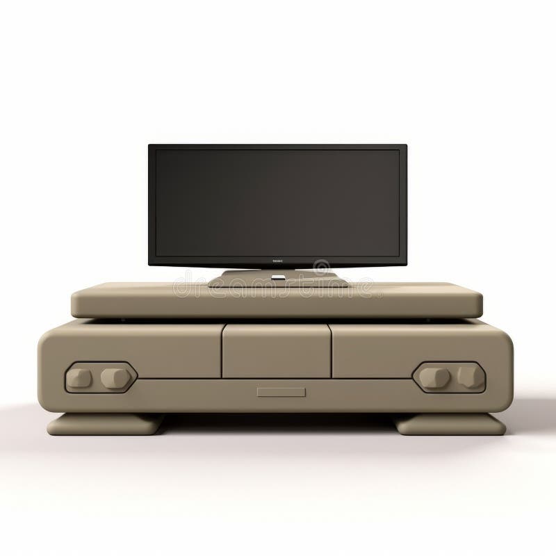 3d Hollywood Furniture: Tv Stand with Beige Ottoman Army Stock ...