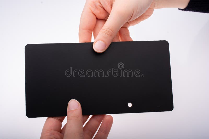 Rectangular Shaped Black Notice Board in Hand Stock Image - Image of ...