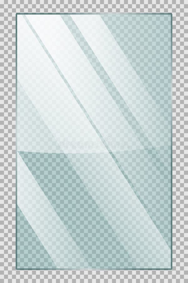 Rectangular Shaped Glass Plate on Transparent Background. Stock Vector ...