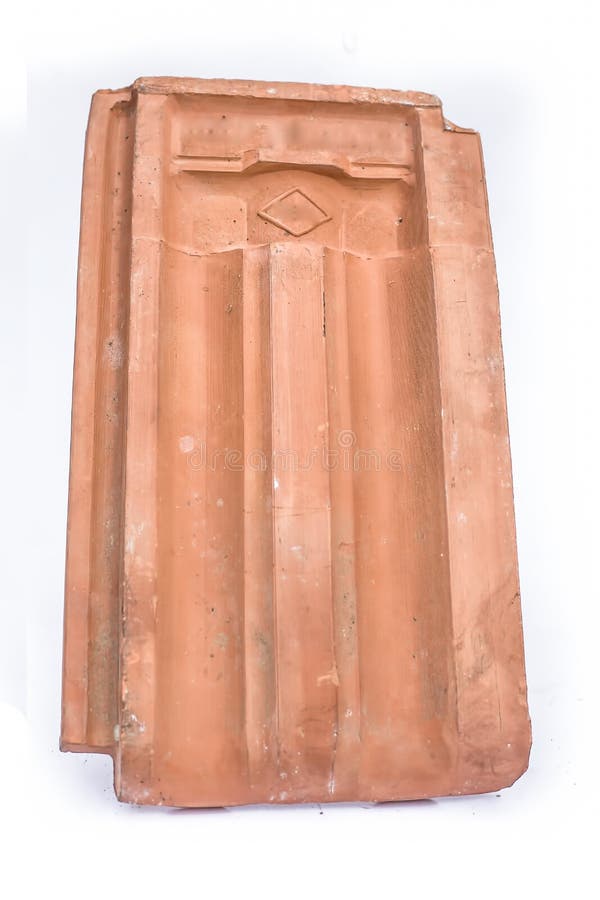 Rectangular Shaped Roof Tiles of Brownish Colored Isolated on White ...
