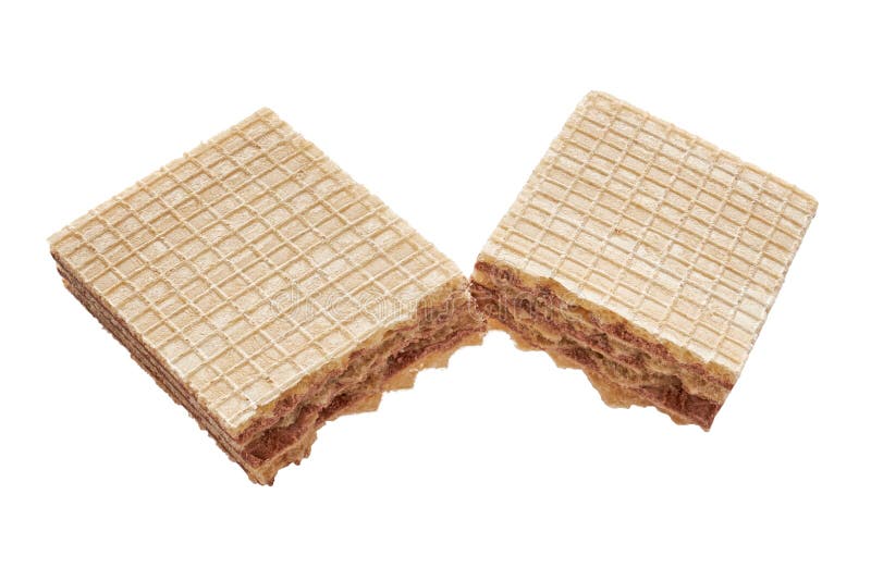 Rectangular Shaped Wafer Biscuits Broken Halved into Two Pieces Stock ...