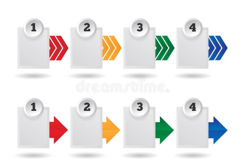Rectangular Shapes with Colorful Arrow Signs Info Graphic Template ...