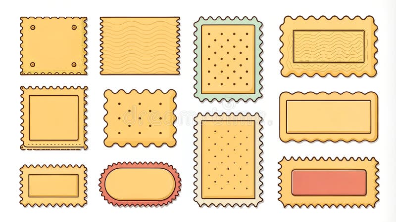 Rectangular Shapes with Squiggly Borders Creating a Playful Design ...