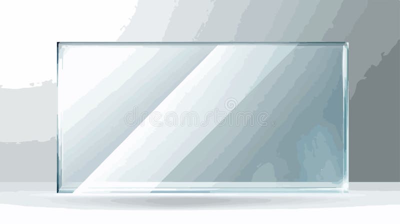 Rectangular Sheet of Clear Glass on Transparent Background Stock Vector ...