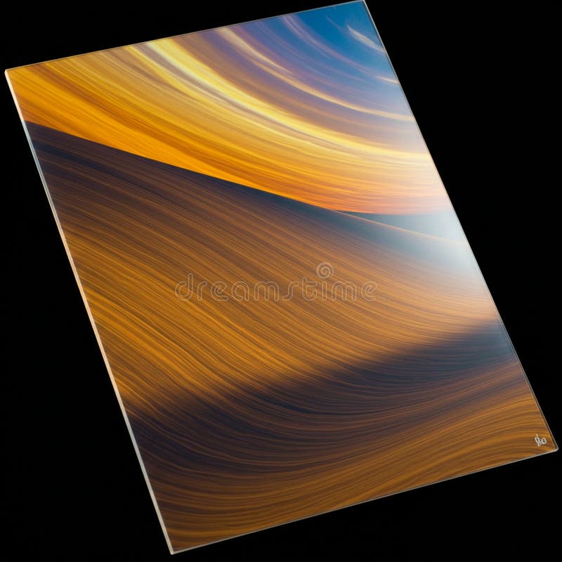 A Rectangular Sheet of Glass or Acrylic Reflects a Digitally Generated ...