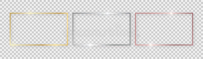 Rectangular Shiny Frames with Glowing Effects Stock Vector ...