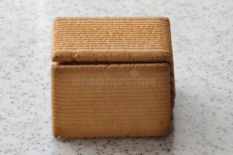 Rectangular Shortbread Cookies on a Light Marble Top. Homemade Baking ...