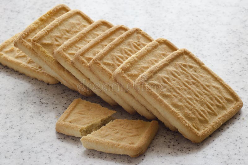 Rectangular Shortbread Cookies on a Light Marble Top. Homemade Baking ...